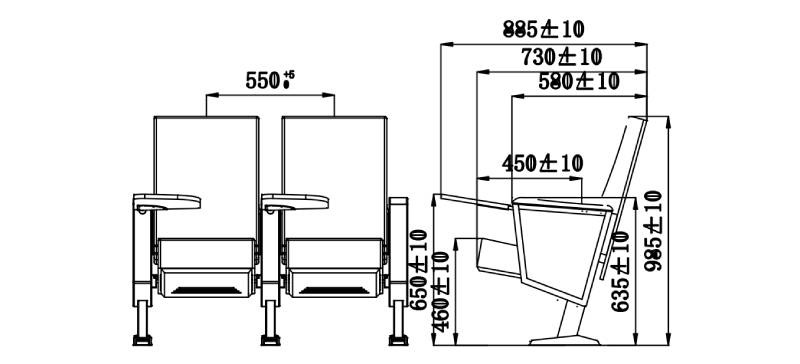 Luxury VIP Auditorium Seating with Wooden Armrest And Desk - Buy Luxury ...