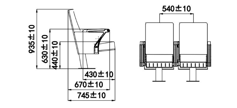 Government Flexible Auditorium Seating with Wooden Armrest - Buy ...